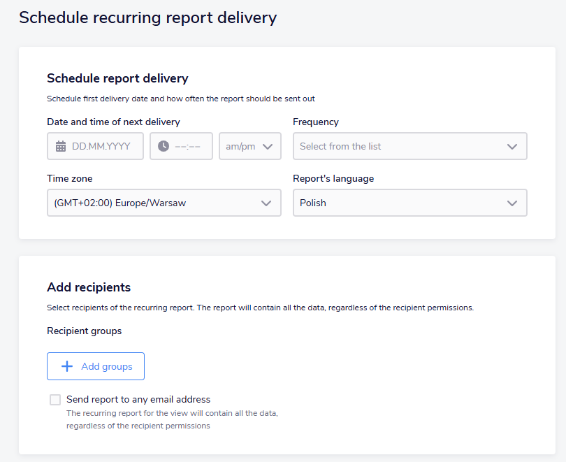 ️ Recurring reports – HCM Deck Support Center